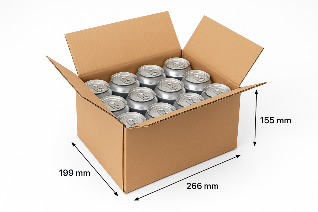 12 x 440ml Beer Can Box – Double Wall (266 x 199 x 155mm) - Weedon Direct